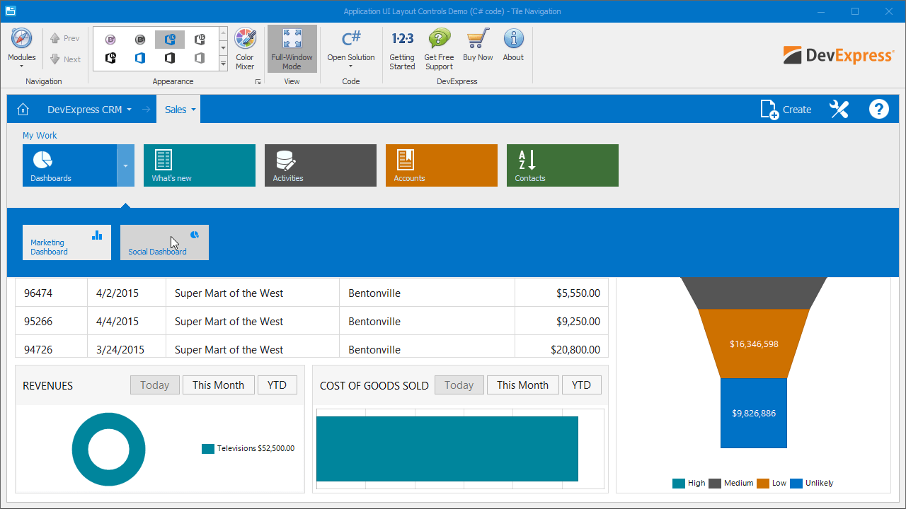 WinForms Tile Navigation Pane and TileBar | DevExpress